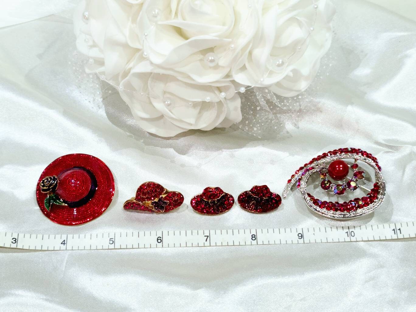 Vintage Red Hat Society Jewelry Collection Etsy