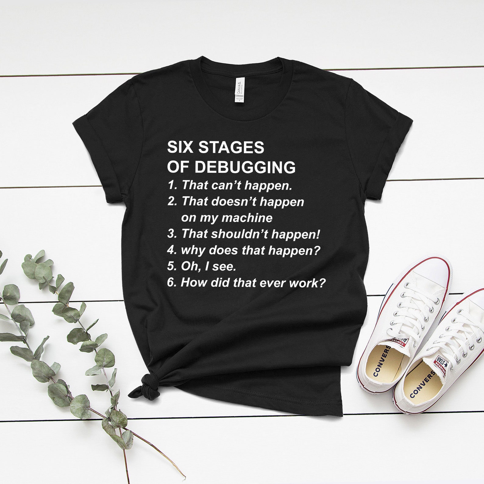 Six Stages of Debugging Tee Programming Humor Coder Unisex - Etsy