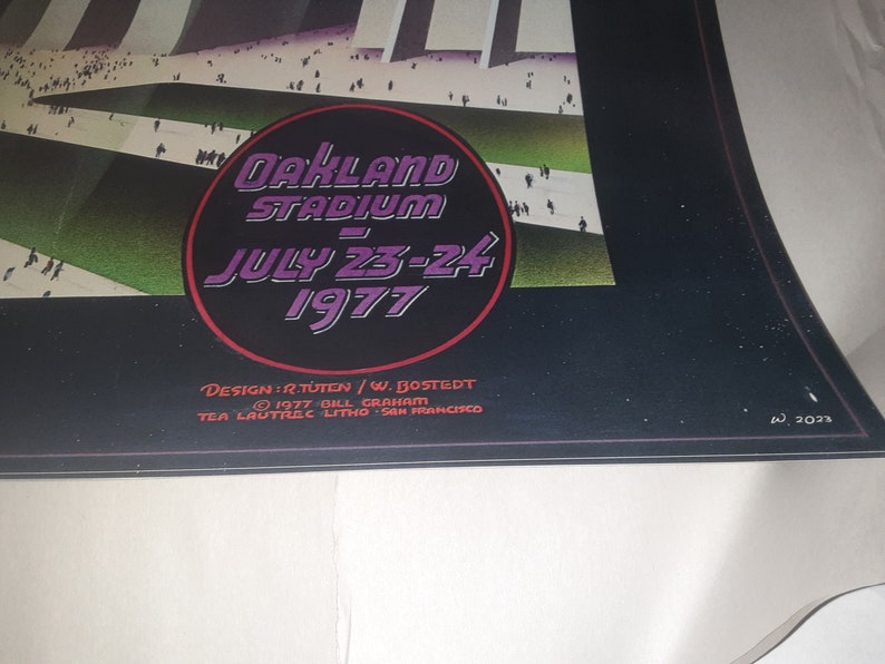 1977 Led Zeppelin Oakland Coliseum Concert Poster, Randy Tuten Art (2nd ...