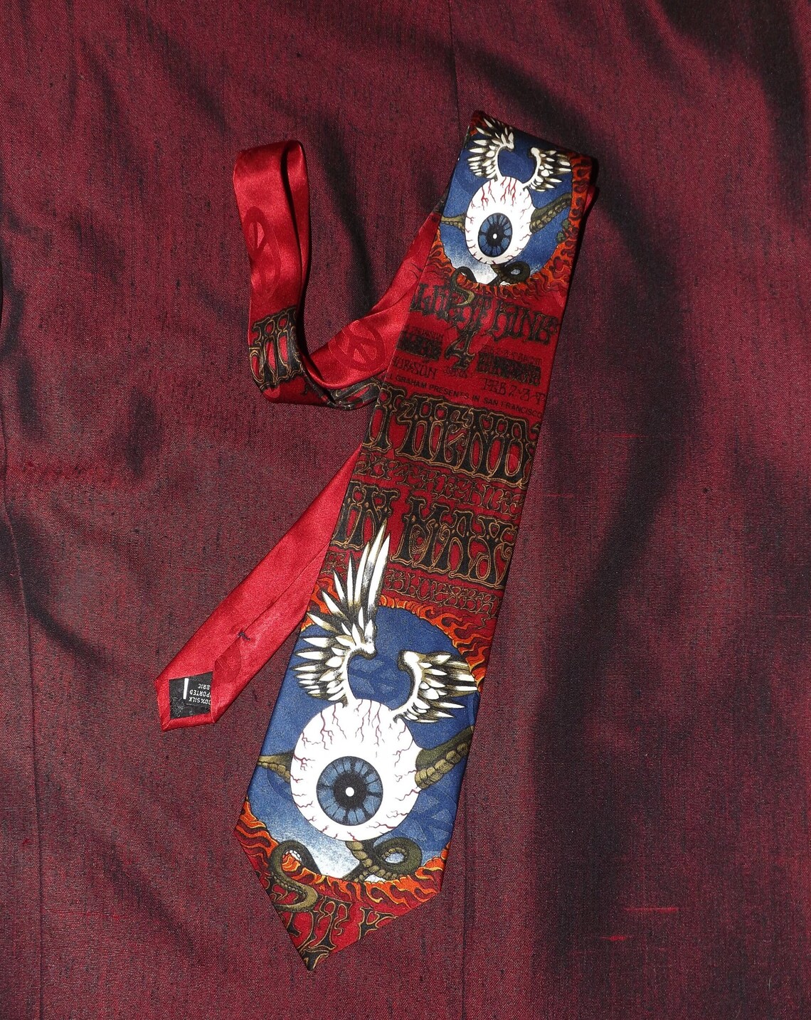 Bill Graham Fillmore Silk Tie, Hendrix Flying Eyeball Art, Rick Griffin ...