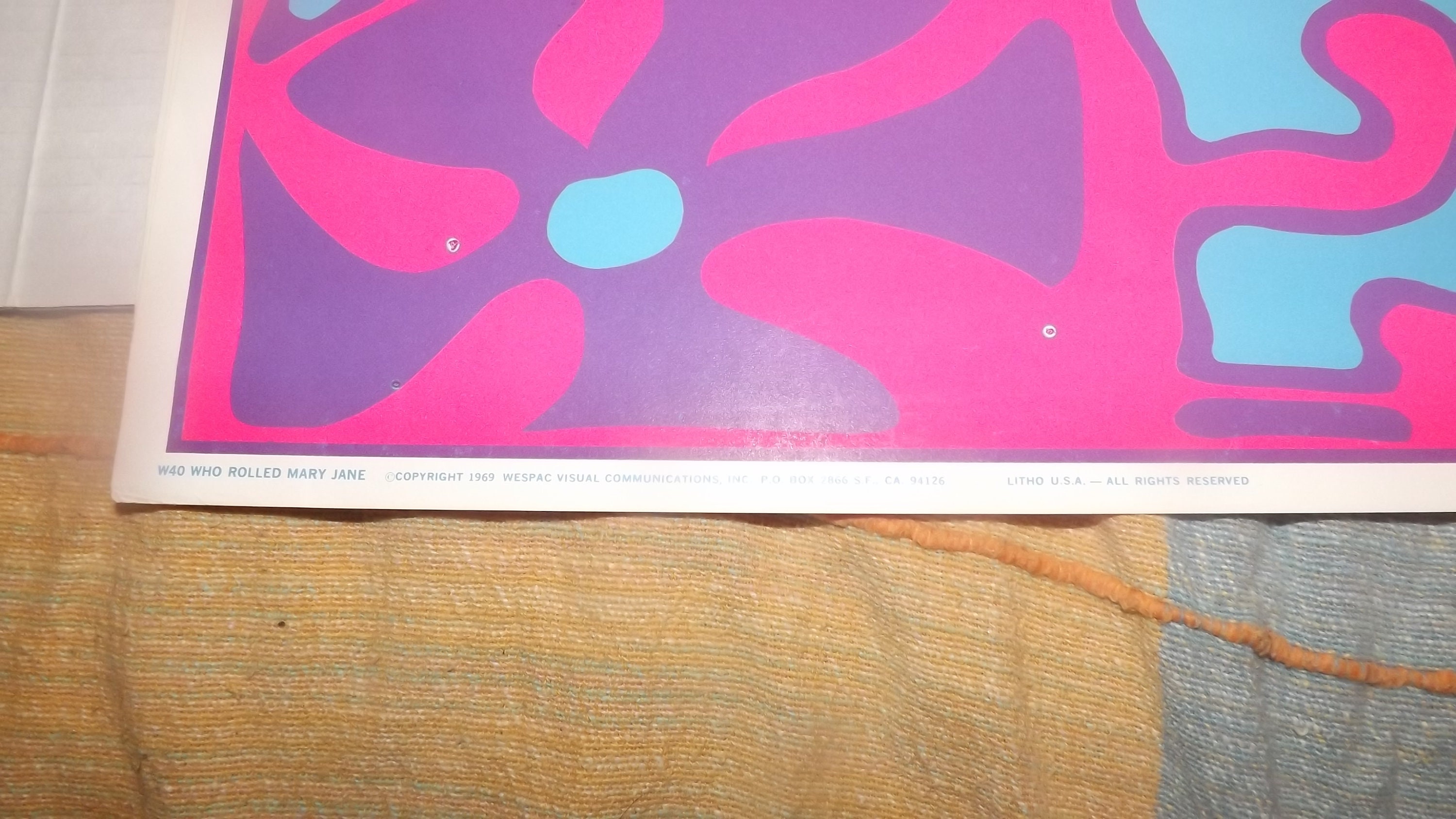 1969 Who Rolled Mary Jane? Zig-zag Man Original Blacklight Poster by Bill Oliver - Etsy