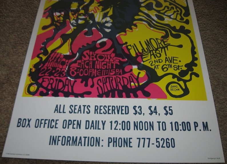 1968 the Doors Ars Nova Crome Syrcus Fillmore East Original Concert ...