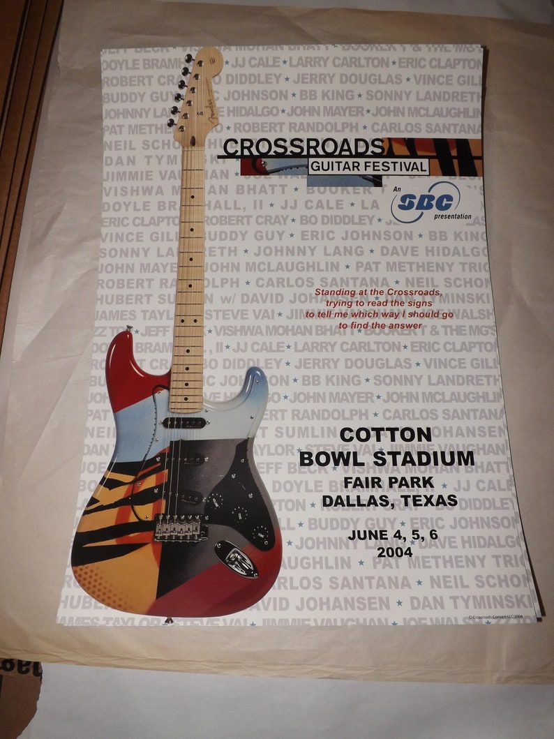 2004 Eric Clapton's Crossroads Guitar Festival Original Concert Poster ...