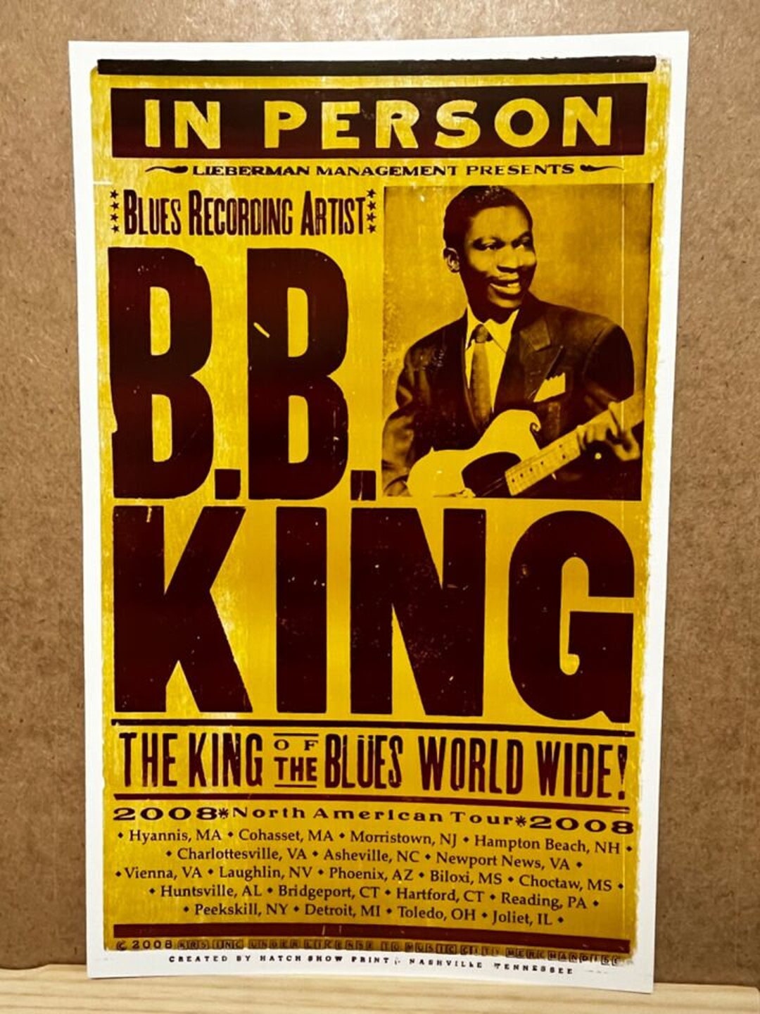 2008 BB King in Person North American Tour Original Concert Poster ...