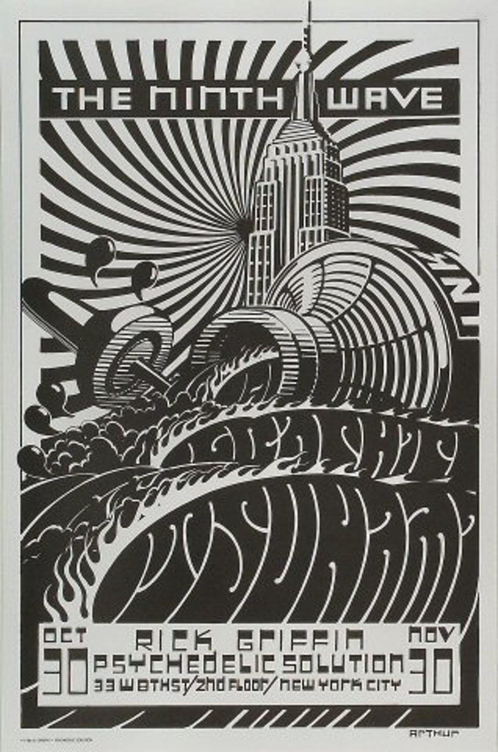 1986 Rick Griffin 'ninth Wave' Psychedelic Solution Art Show Poster New ...