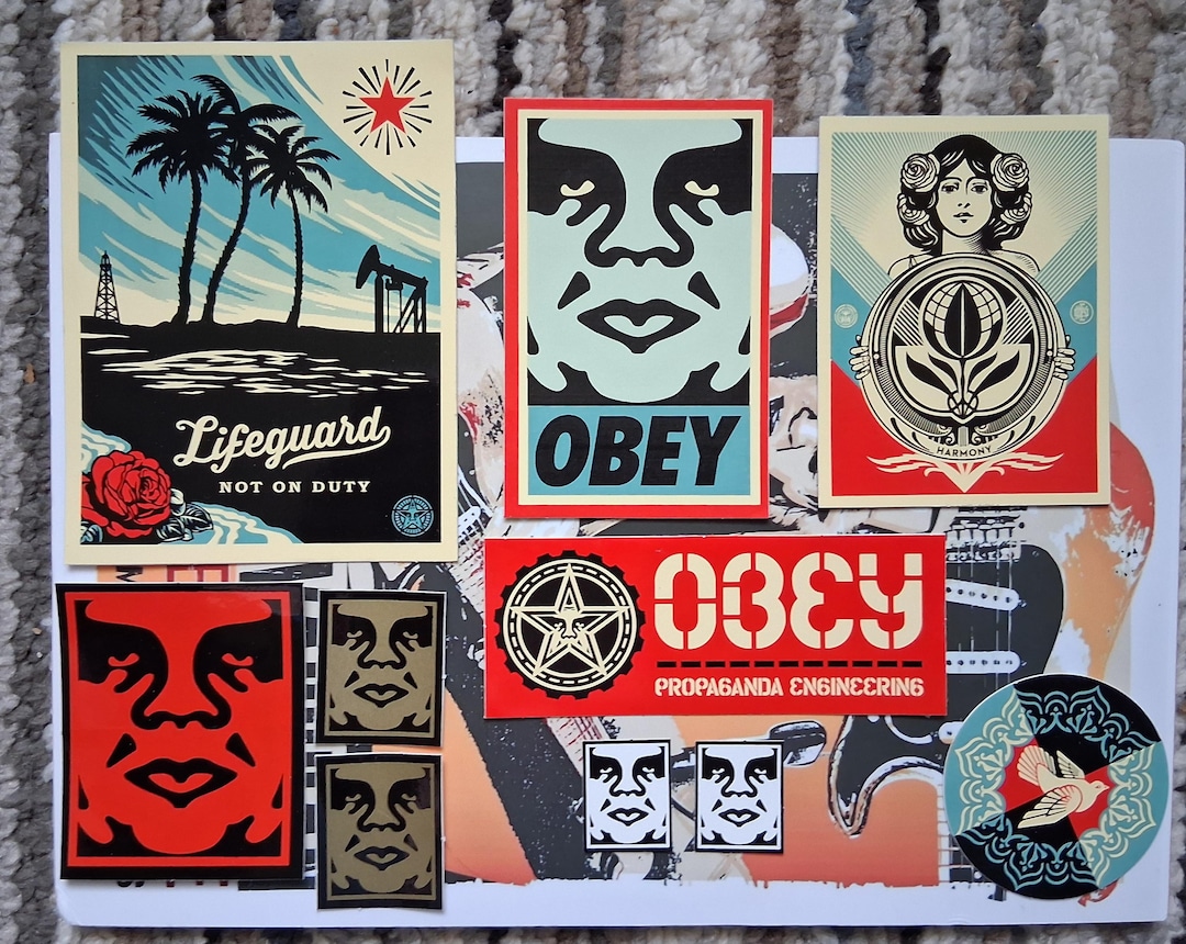 10 > Shepard Fairey Original OBEY Sticker Pack > 10 Stickers - Etsy