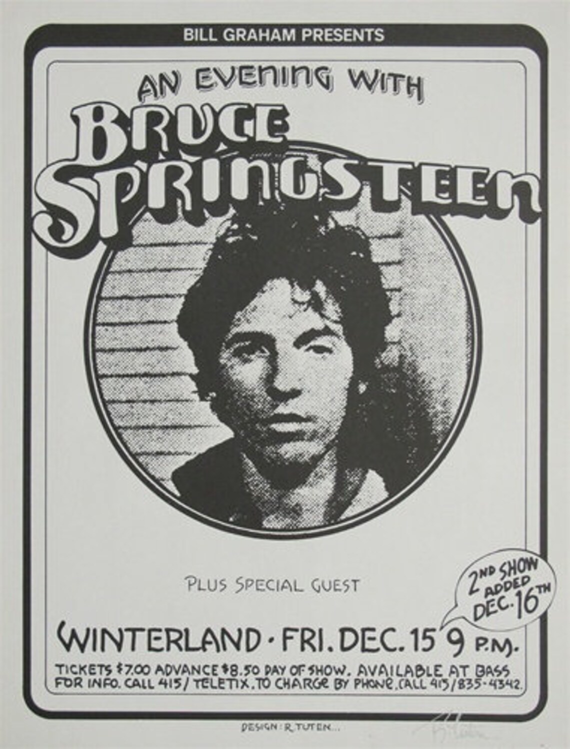 1978 Bruce Springsteen Winterland Original Concert Poster Dec. 1978 ...