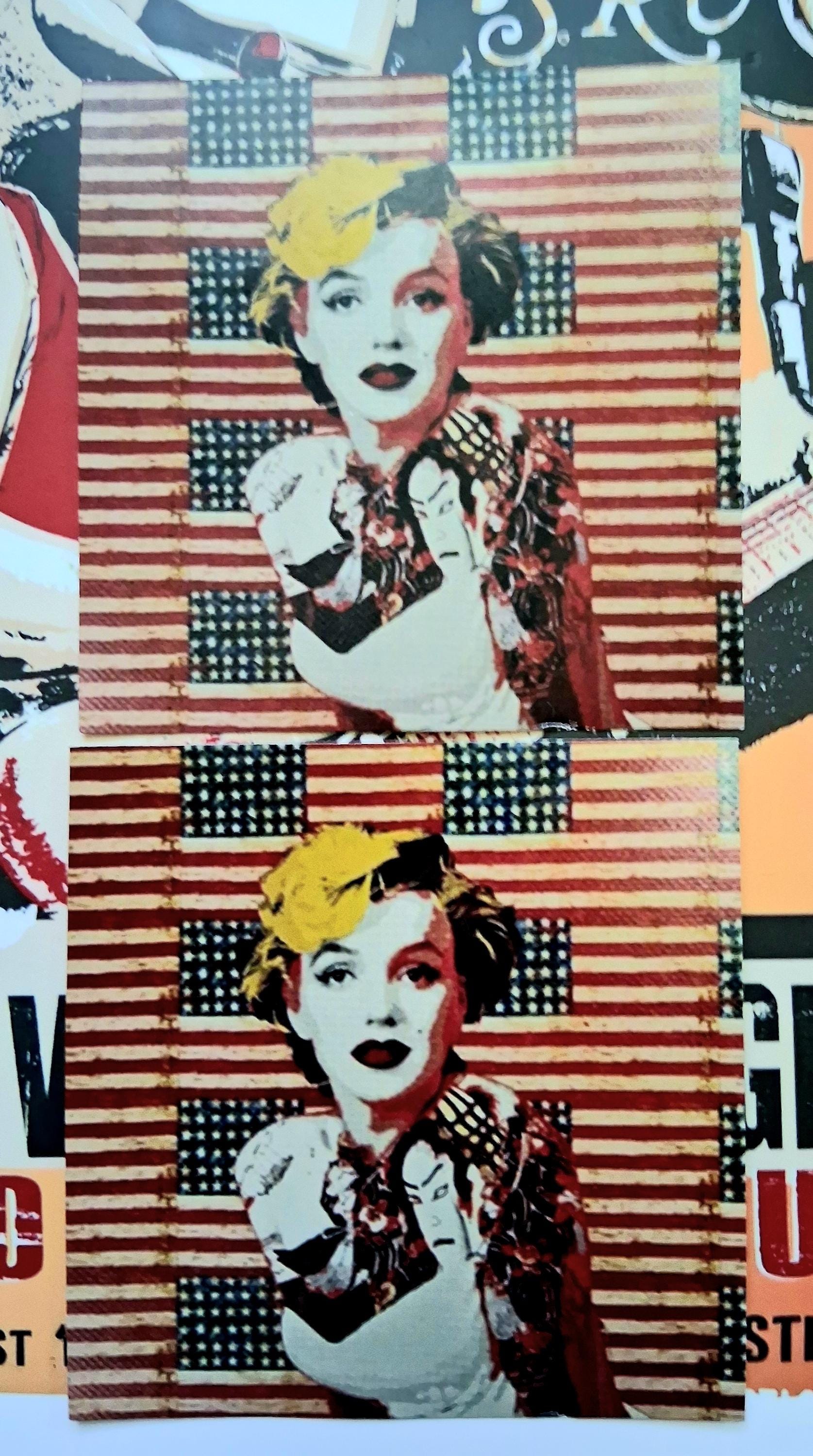 Two(2) Marilyn Monroe USA Flag Grafitti Street Art Stickers - Etsy