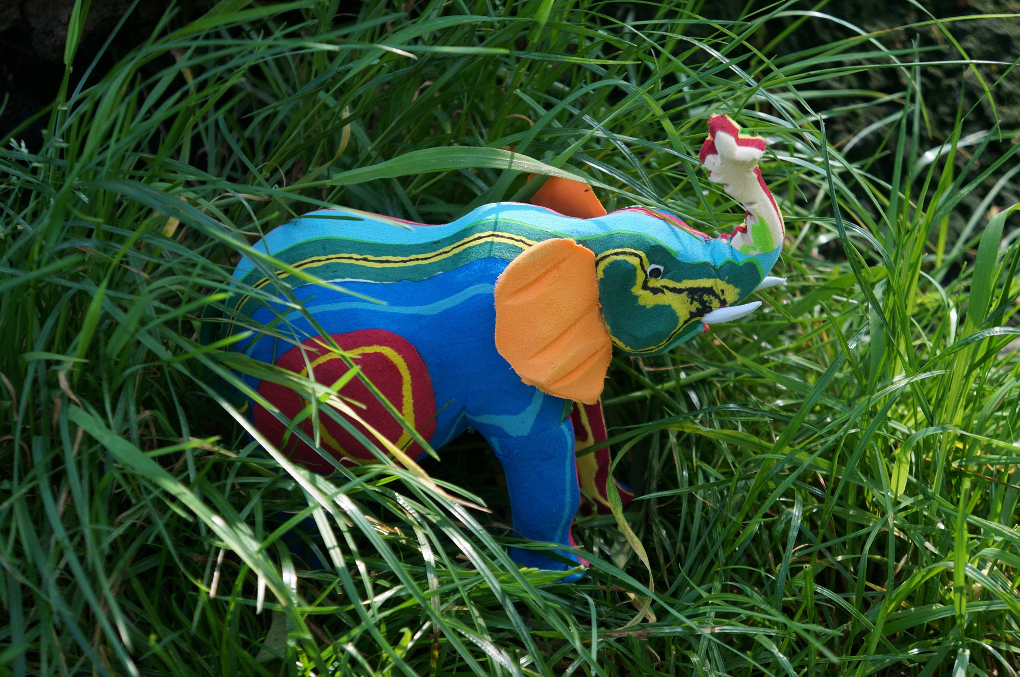 Upcycled Animal Sculpture, Elephant Made From Recycled Flip Flops ...