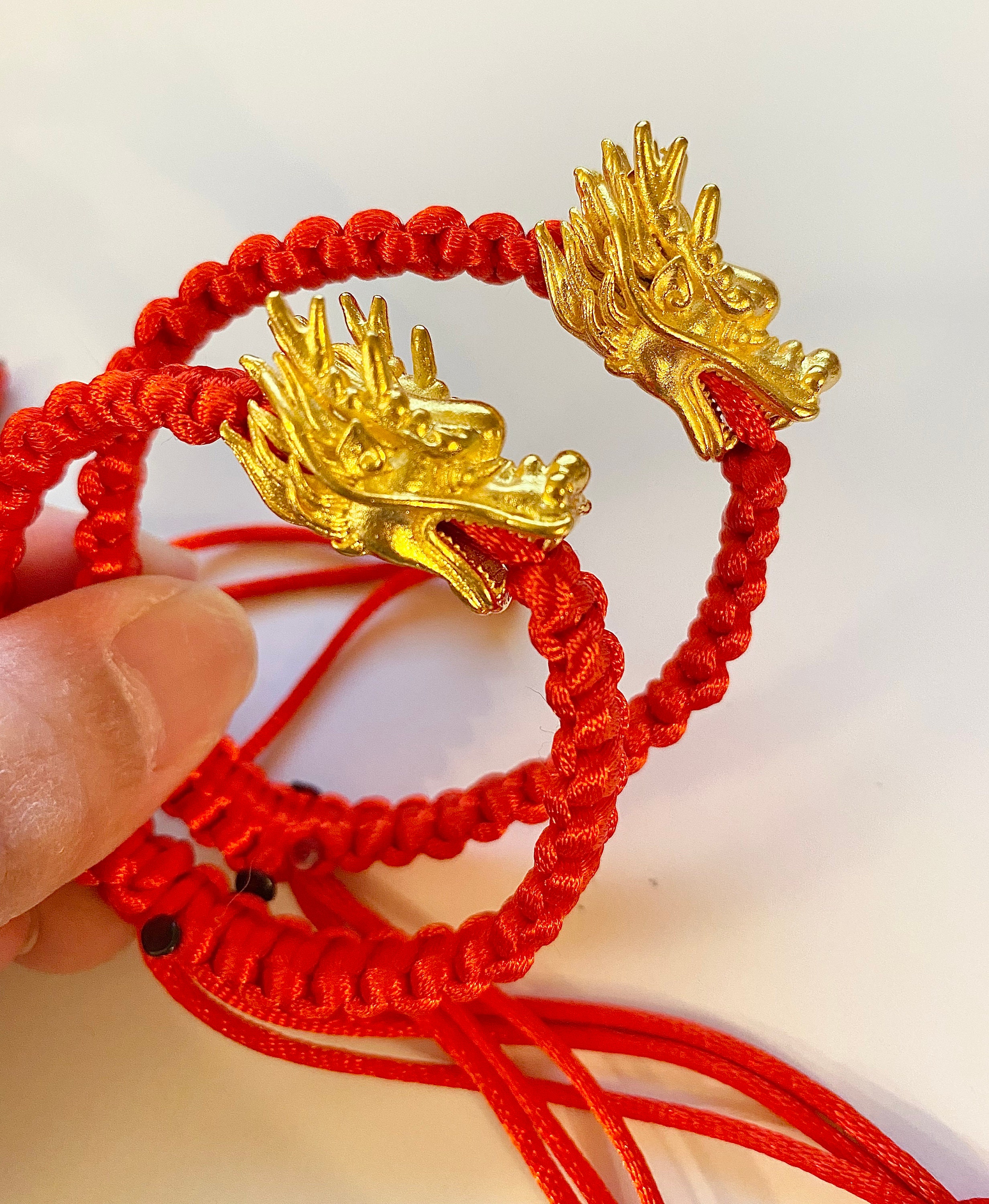 Dragon bracelet dragon gold dragon lucky bracelet red bracelet