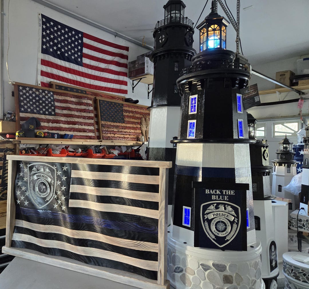 First Responders Lighthouses and Flags. Great Gift for Retirement or ...