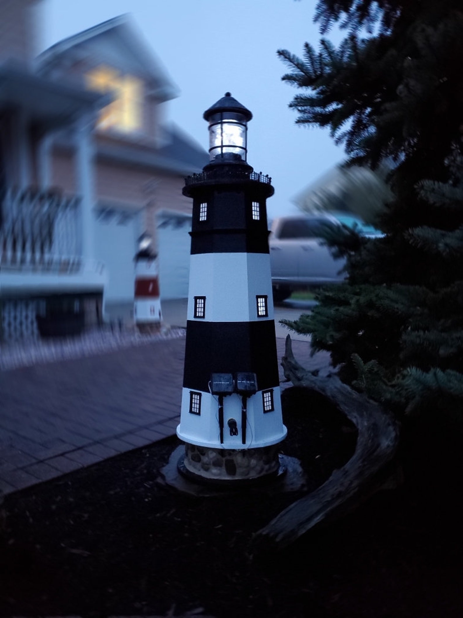 Custom Made Decorative Lighthouse, Solar LED, Montauk Style - Etsy