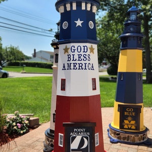 7 Foot Patriotic Lighthouse, God Bless America Lighthouse, Call for ...
