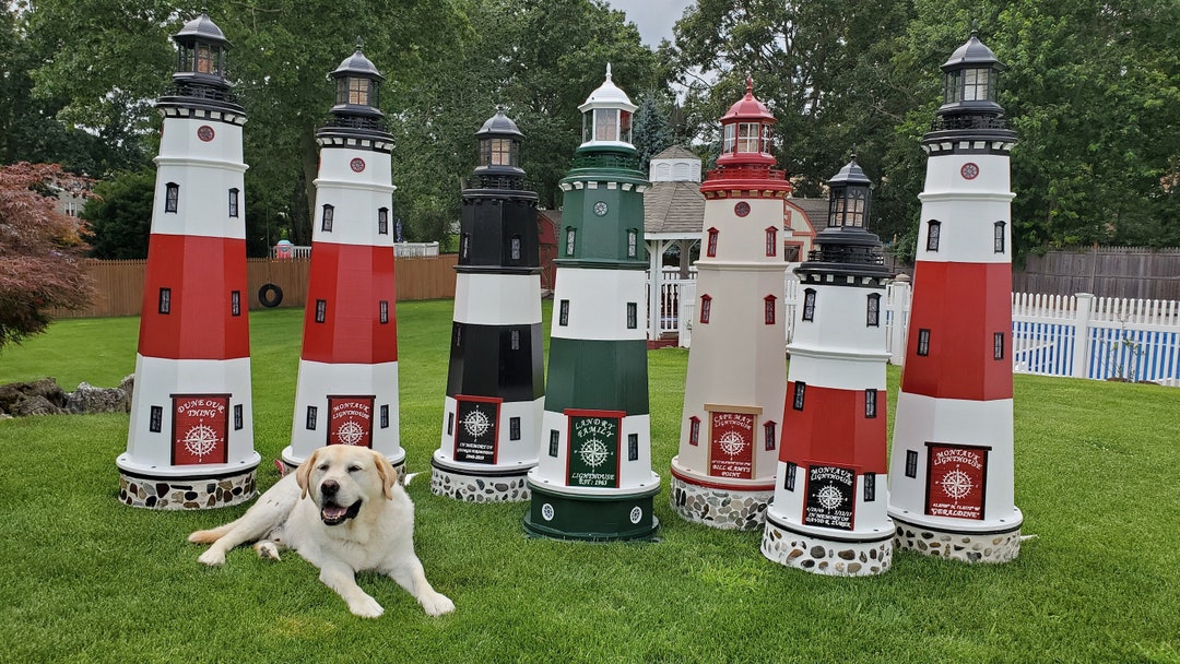 Custom Made Decorative Lighthouse, Solar LED, Montauk Style - Etsy