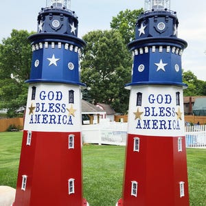 7 Foot Patriotic Lighthouse, God Bless America Lighthouse, Call for ...