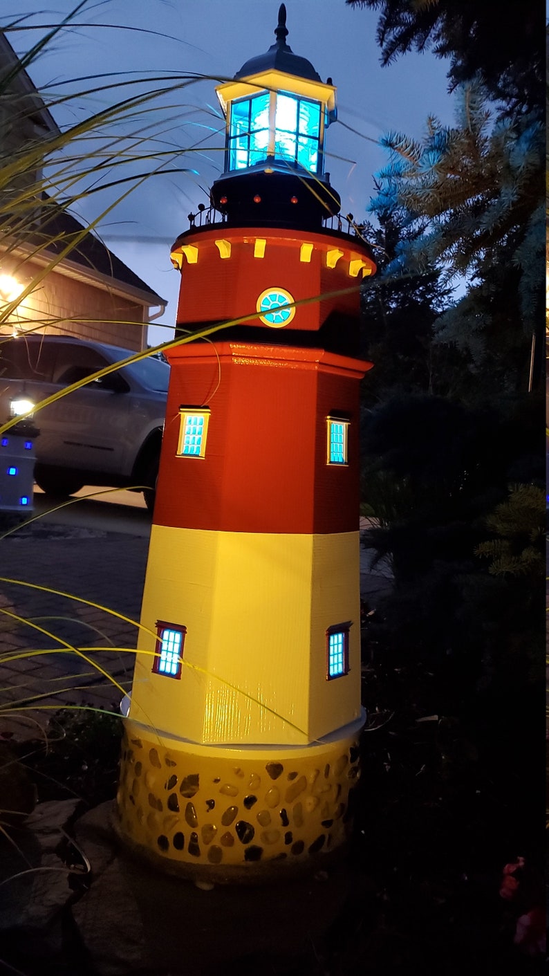 Barnegat Lighthouse Replica: 5ft PVC, Weatherproof, Solar/electric - Etsy