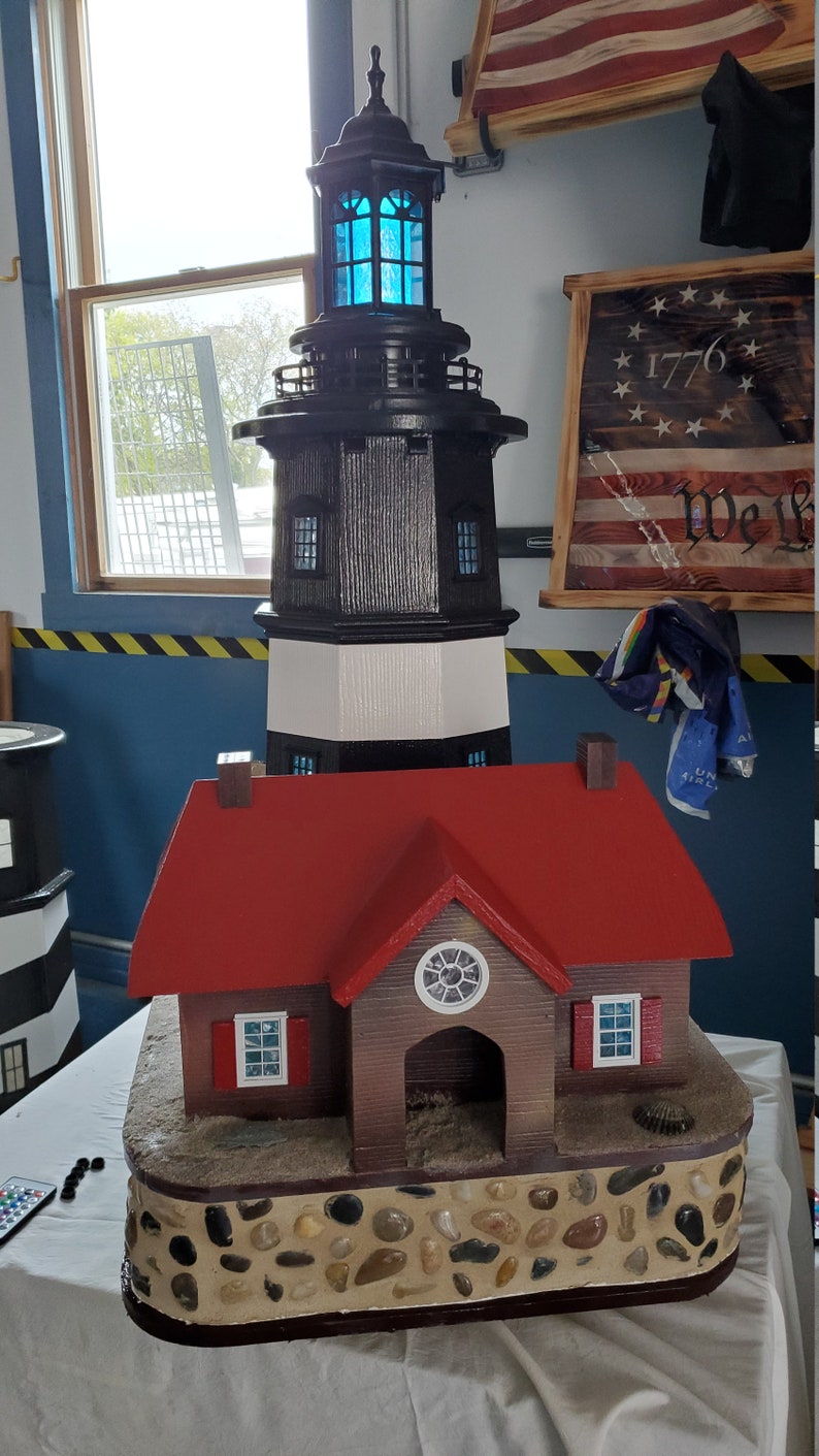 Custom Made Decorative Lighthouse, Solar LED, Montauk Style - Etsy