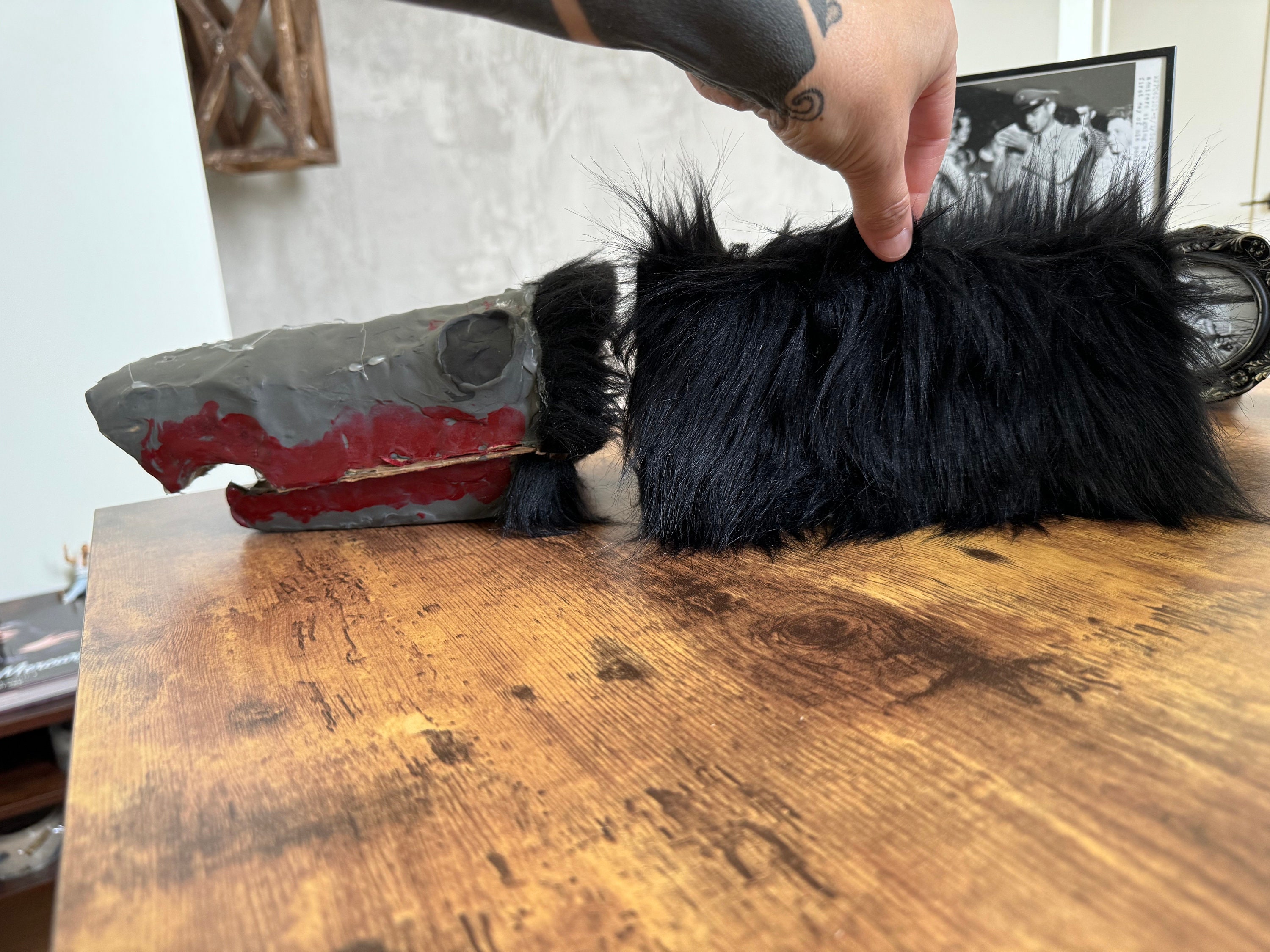 Handmade Cardboard/clay Dragon Puppet, Named wendigo - Etsy