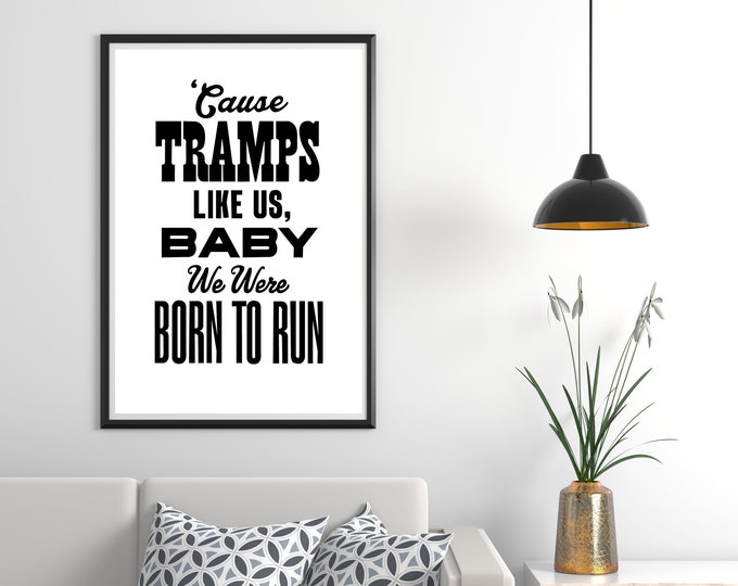 Bruce Springsteen Music Print Born to Run Bruce Inspired Lyric Art ...