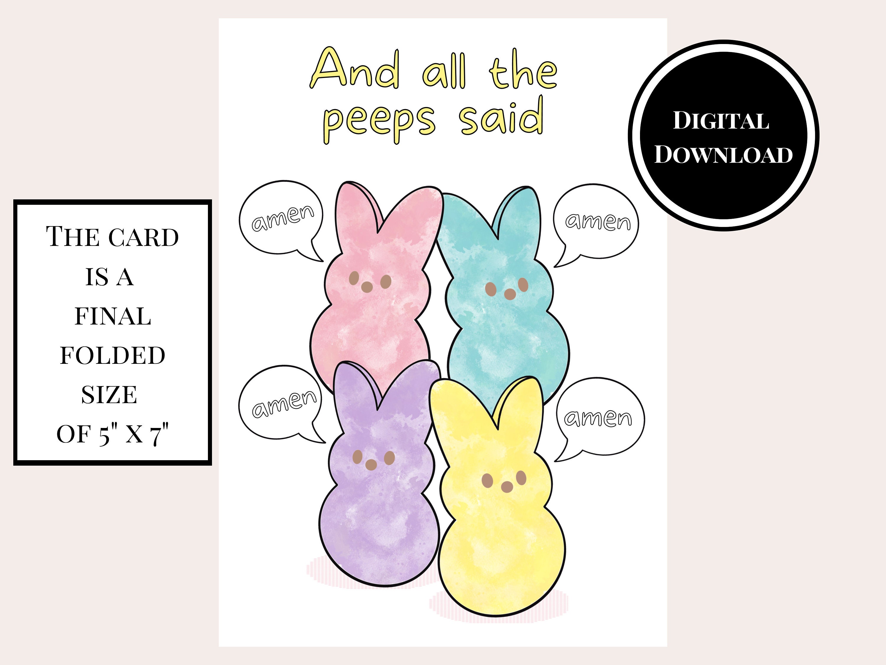 And All the Peeps Said Amen | Peeps Easter Card - Peeps Candy - Funny ...