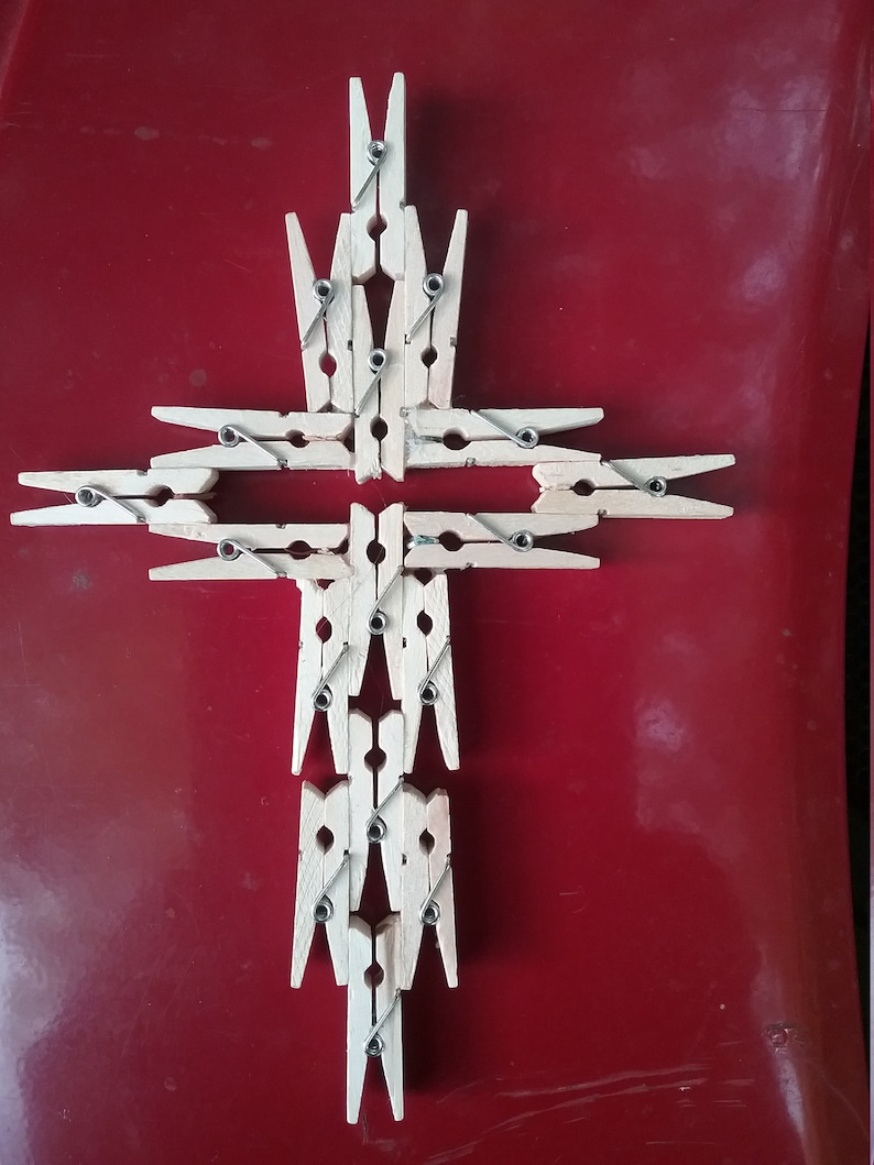 Miniature Mini Clothespin Cross Wall Art Trivet - Etsy