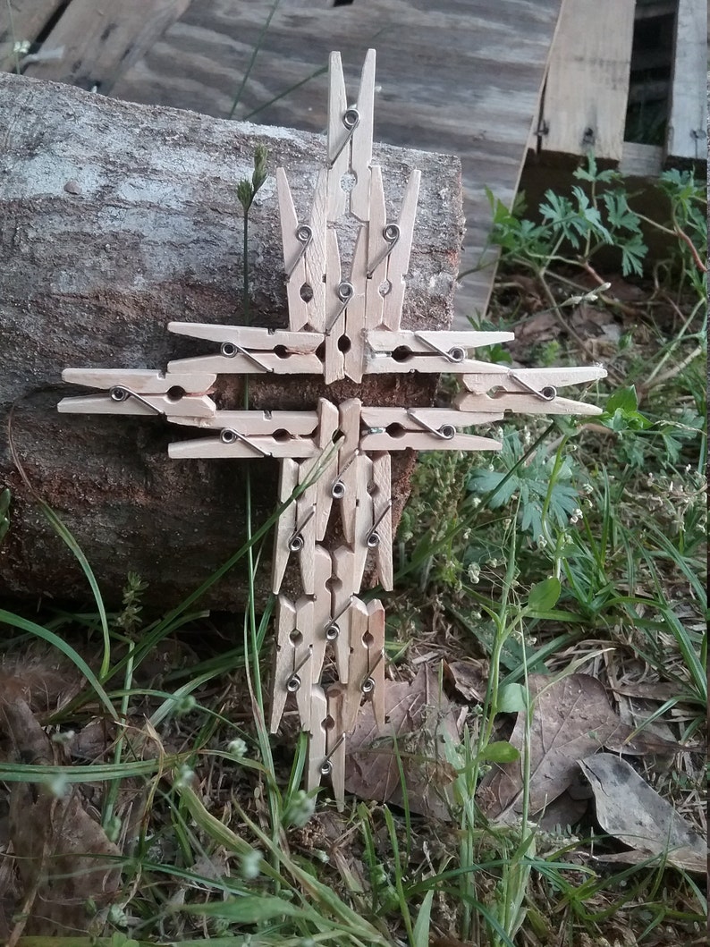 Miniature Mini Clothespin Cross Wall Art Trivet - Etsy