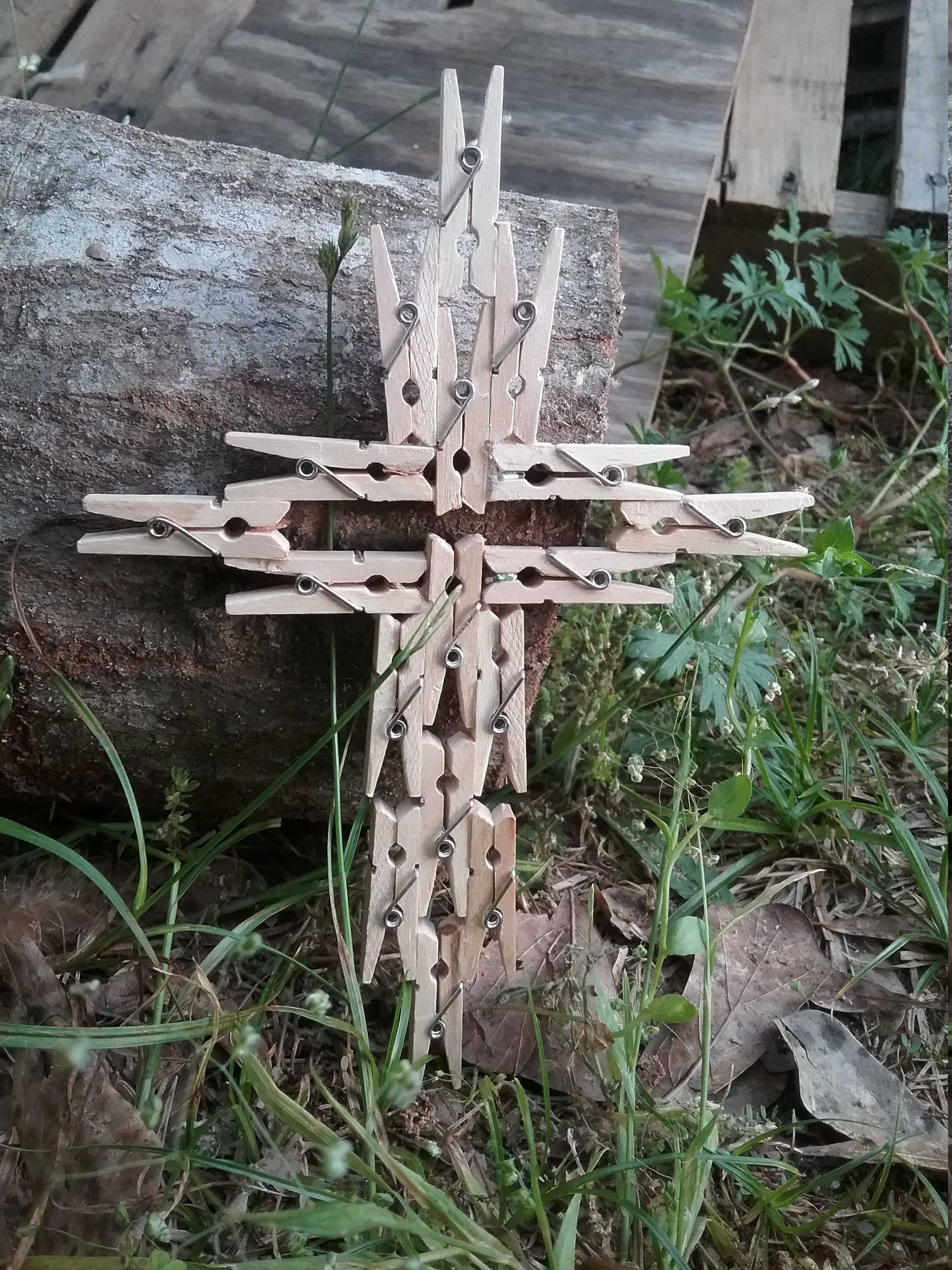 Miniature Mini Clothespin Cross Wall Art Trivet - Etsy