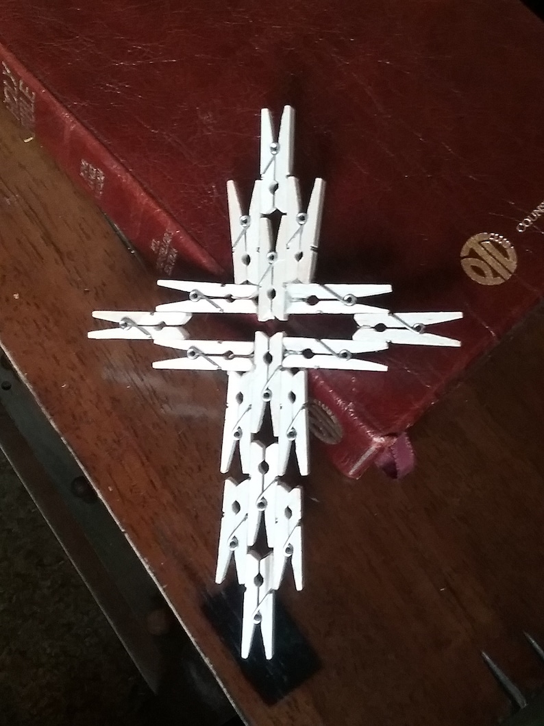Miniature Mini Clothespin Cross Wall Art Trivet - Etsy