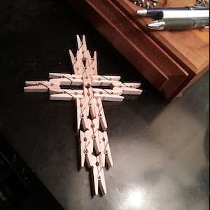 Miniature Mini Clothespin Cross Wall Art Trivet - Etsy