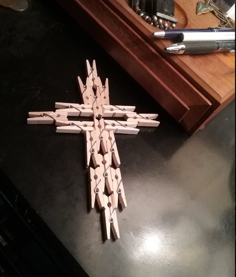 Miniature Mini Clothespin Cross Wall Art Trivet - Etsy