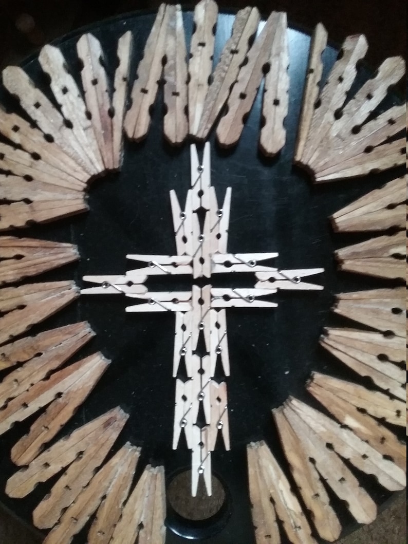 Miniature Mini Clothespin Cross Wall Art Trivet - Etsy