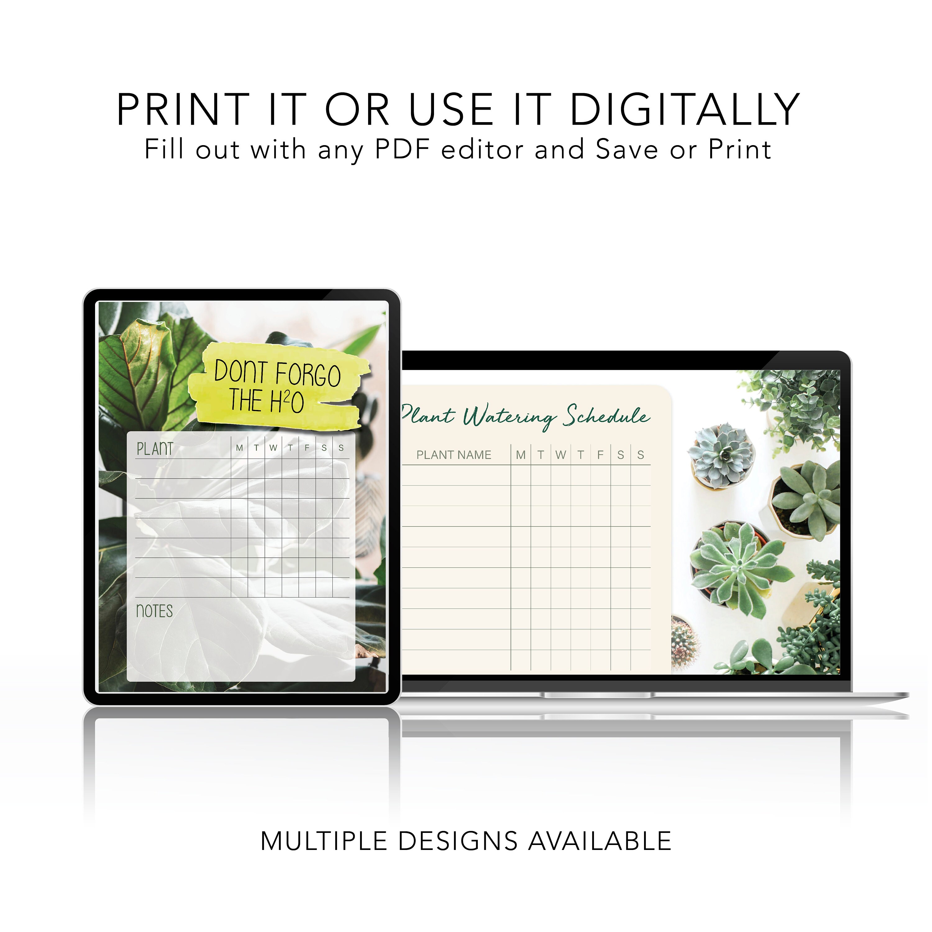 PLANT WATERING CHART Weekly Planner Editable .pdf - Etsy