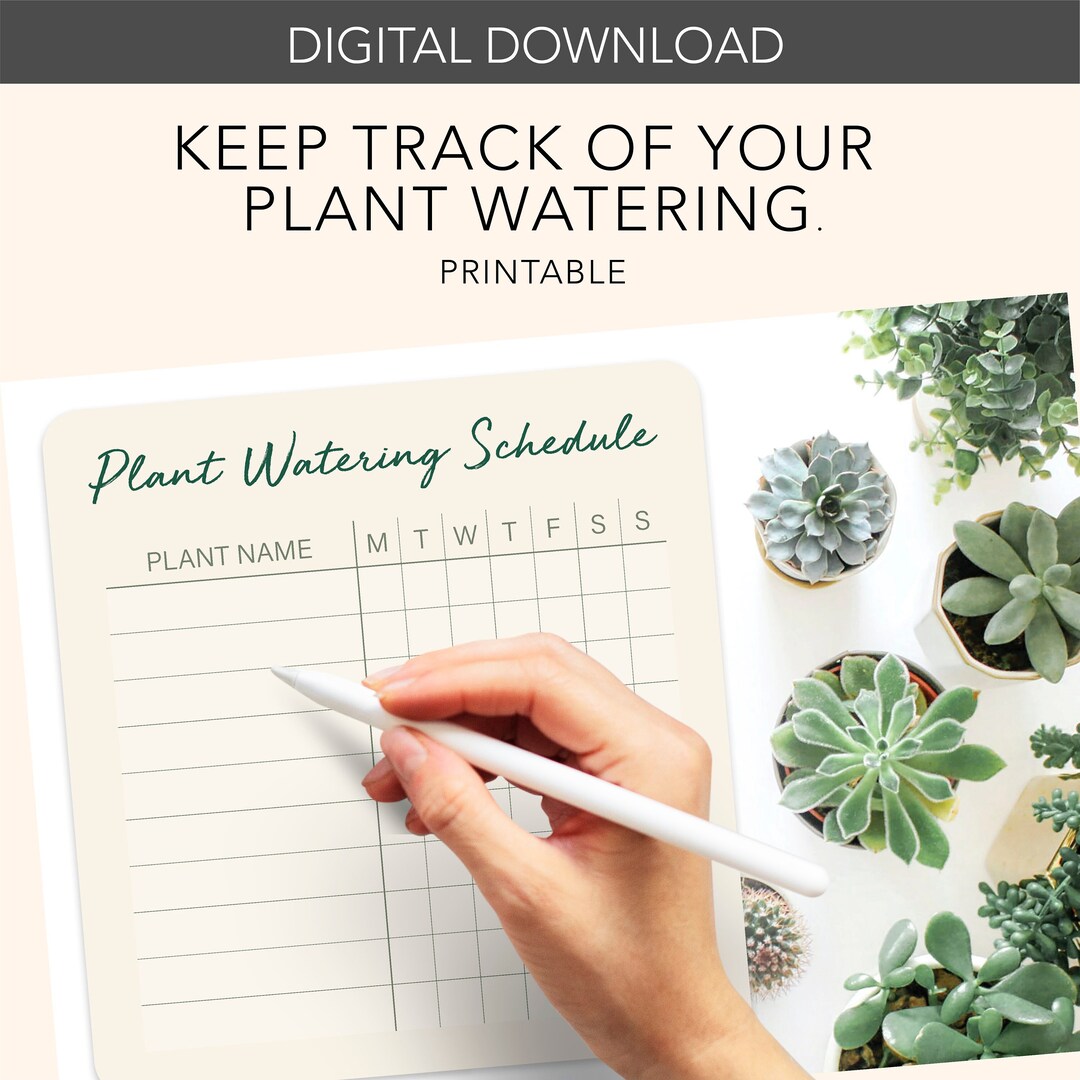 PLANT WATERING CHART Weekly Planner Editable .pdf - Etsy