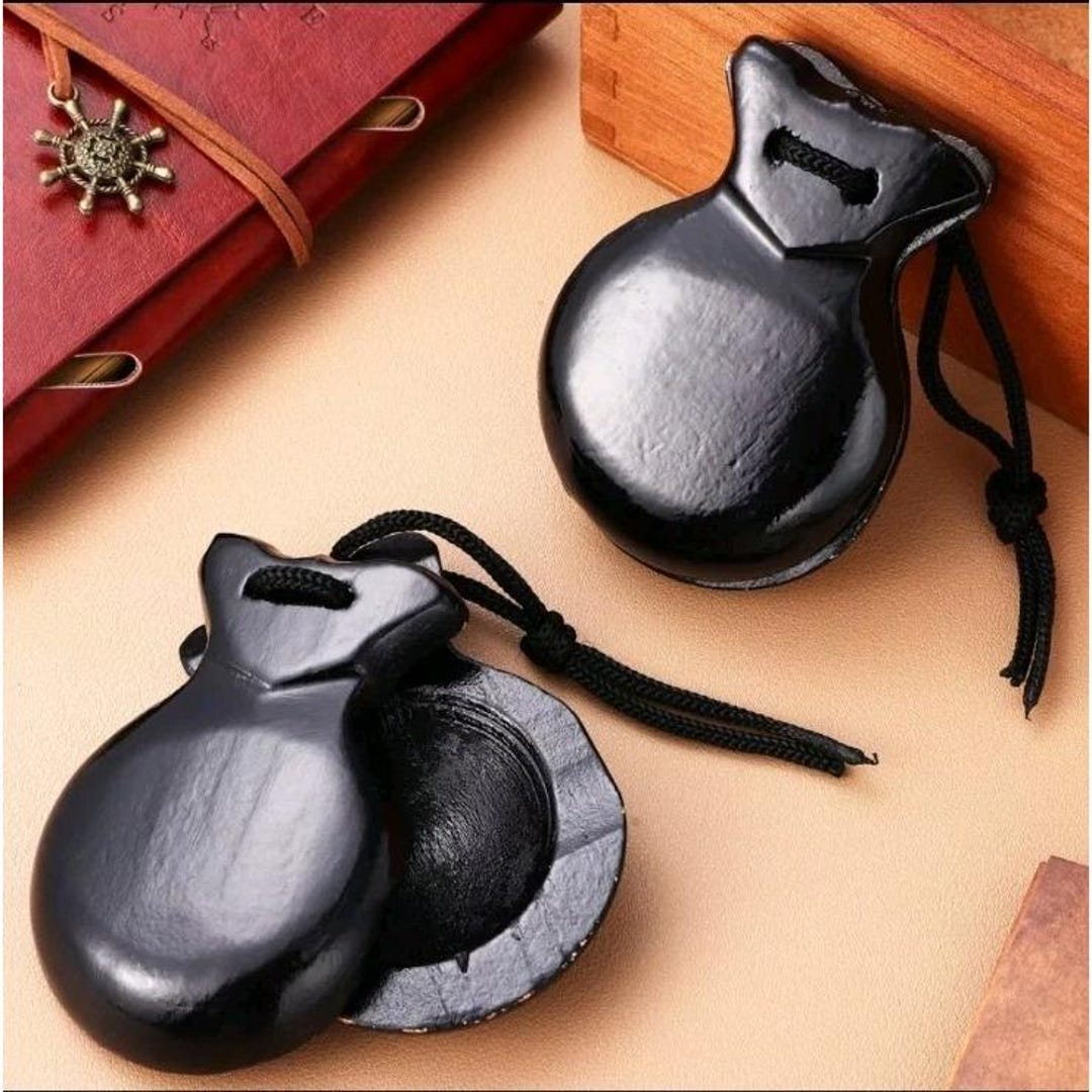 2 Pack of Spanish Castanets Clackers Flamenco Traditional Wood - FREE ...