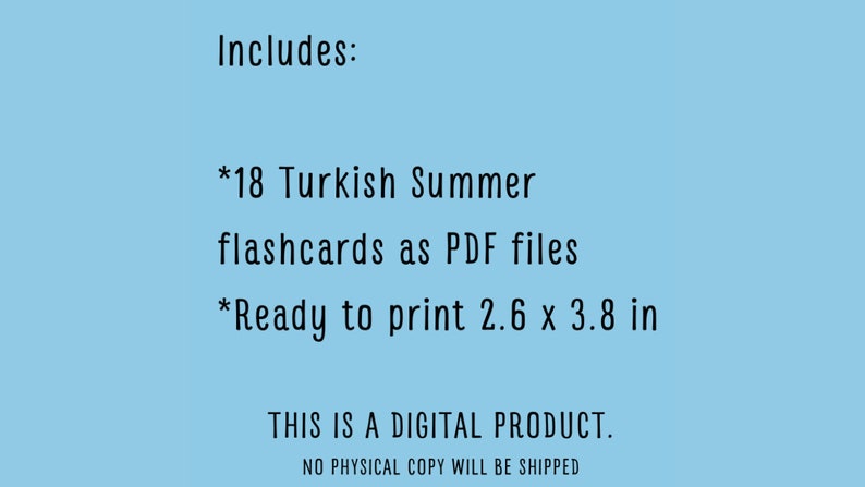 18 Turkish Flashcards, Summer Vocabulary in Turkish, Turkish Learning ...