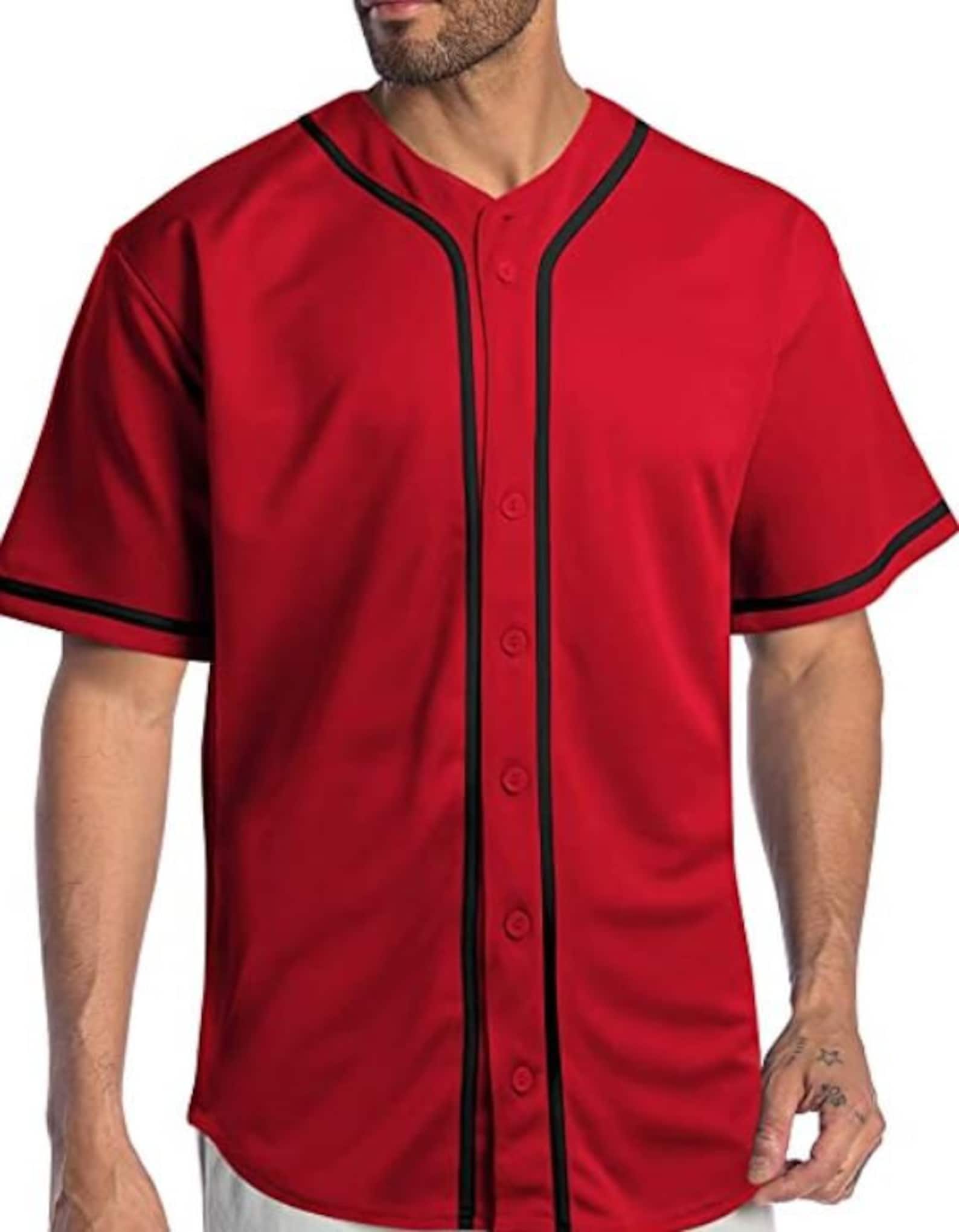 Red/blk Customized Baseball Jerseys - Etsy