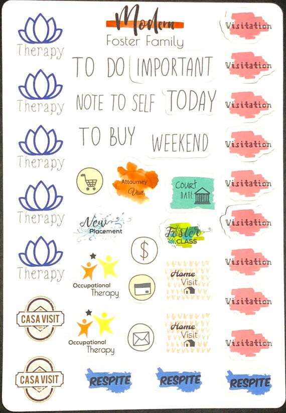 Newly Improved Foster Care Planner Sticker Set Calendars & Planners ...