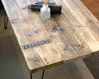 Reclaimed Burnt / Scorched Wood Coffee Table. - Etsy UK