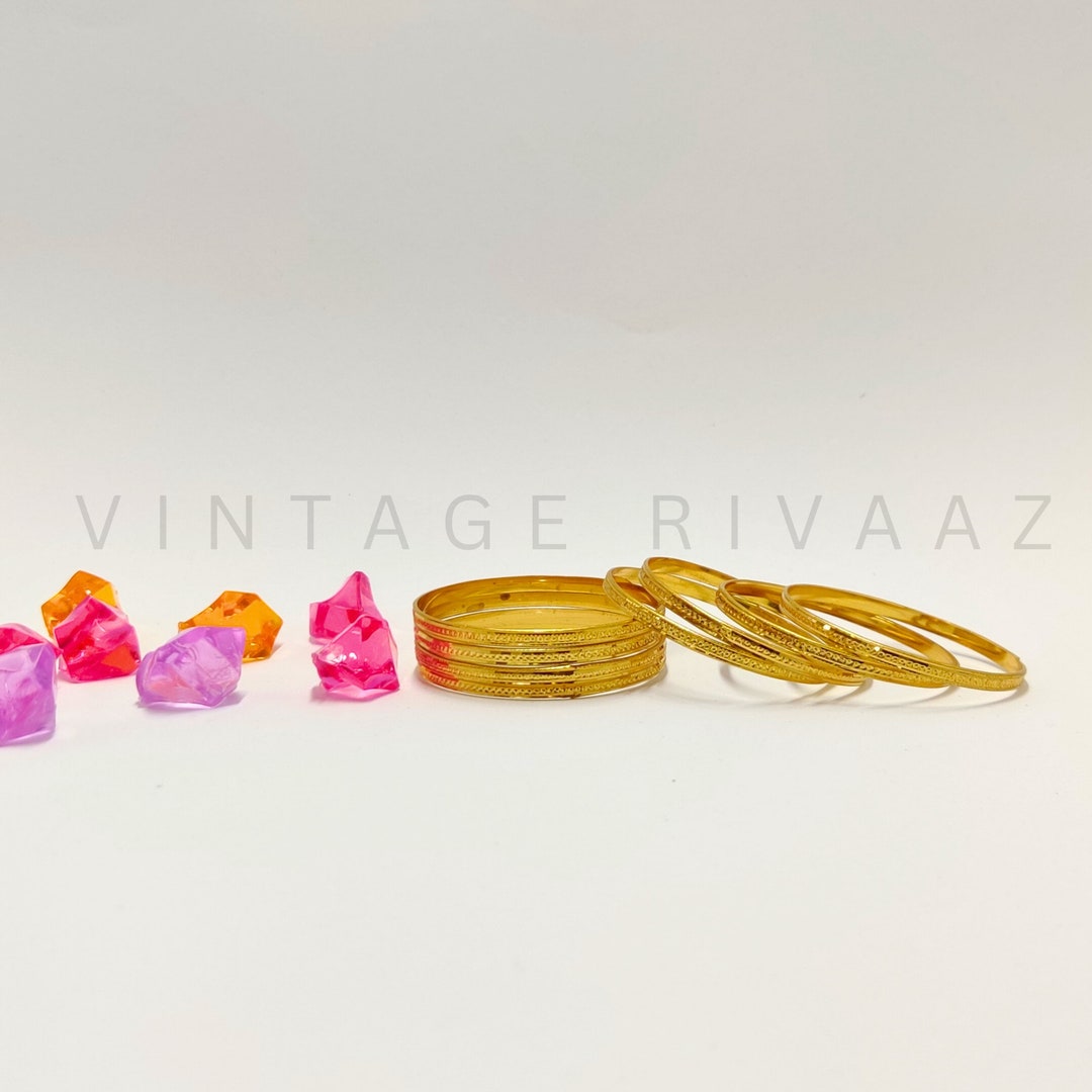Kids Gold Bangles for Girls, Indian Gold Bangles for Small Wrist Kids ...