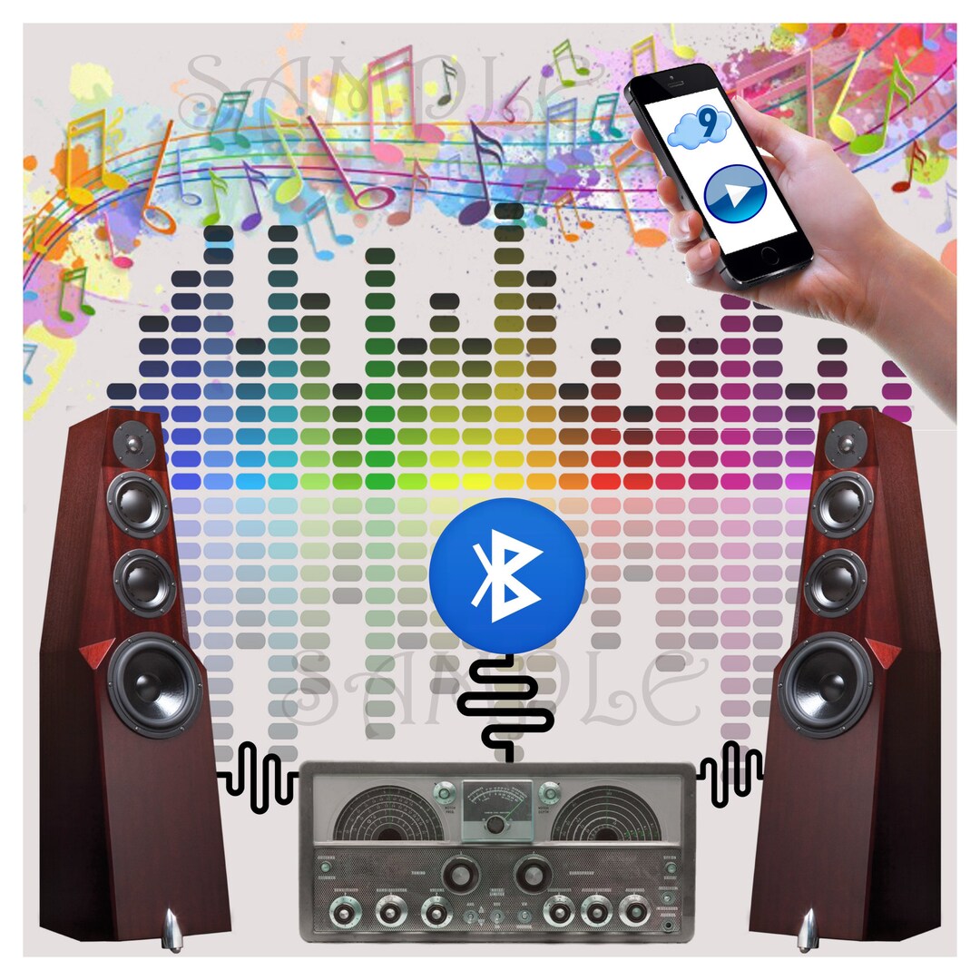 Funny Bluetooth Scheme With Amplifier and Speakers, Spectrum Analyzer ...