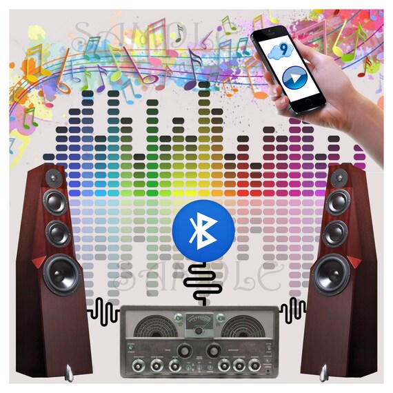 Funny Bluetooth Scheme With Amplifier and Speakers Spectrum | Etsy