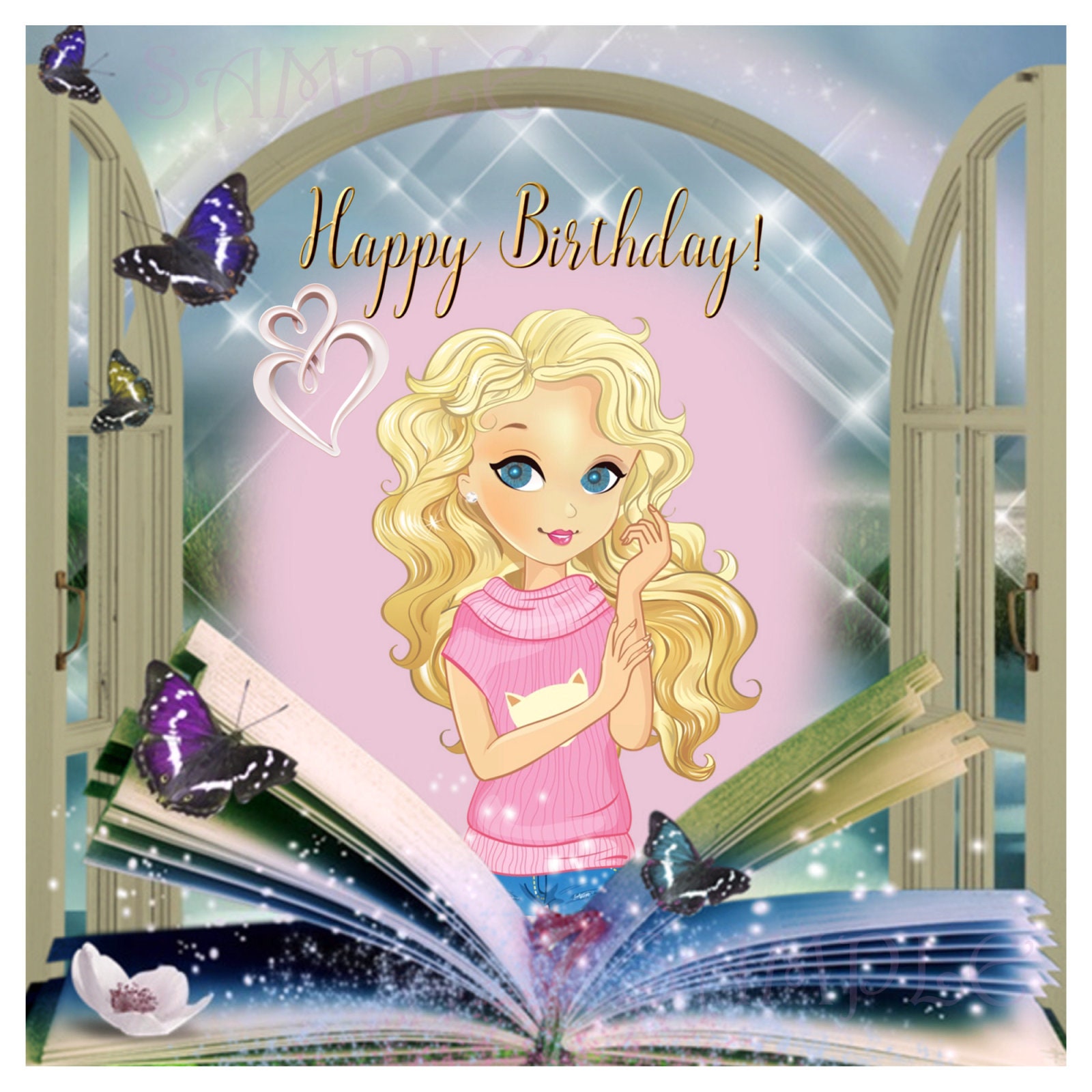 Happy Birthday Greeting Card for Girls - Printable Image - Etsy