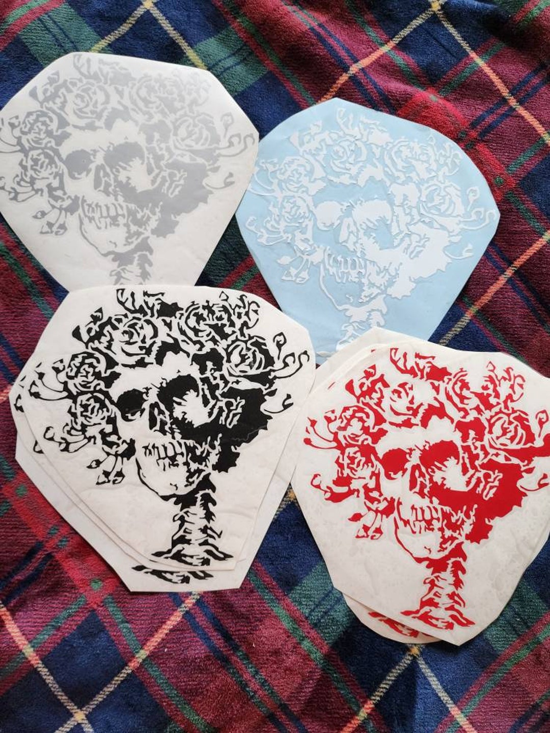 Skull and Roses Decal - Etsy