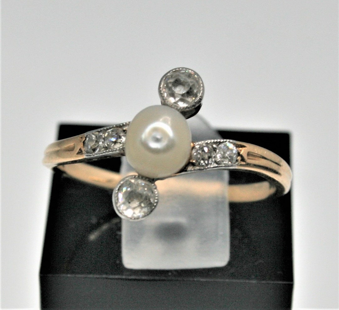 Ancient Pearl Ring and Diamonds - Etsy