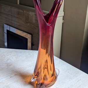 Vintage Fire Murano Glass Vase - Etsy