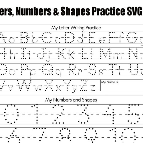 Letter Writing Practice SVG File Alphabet Practice Svg File | Etsy