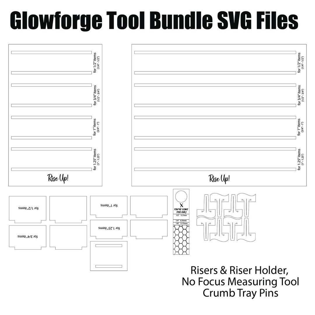 Glowforge Tool Bundle SVG, Laser Engraving Tools, No Focus Measuring ...