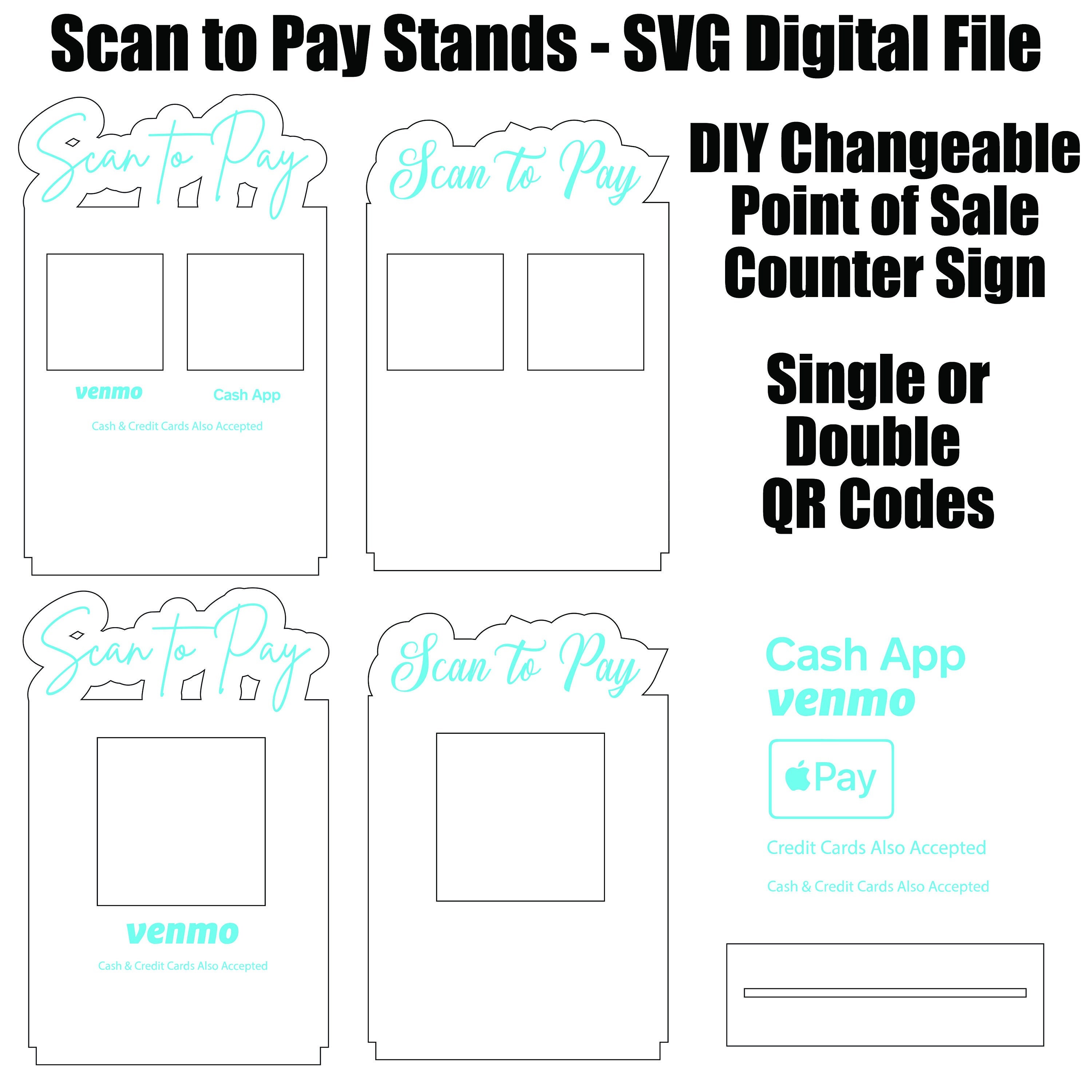 Point of Sale Scan to Pay Stand SVG Scan to Pay Sign Svg - Etsy