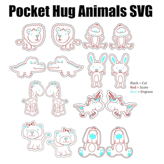 Pocket Hug SVG Pocket Hug Animals Digital File Pocket Pal | Etsy