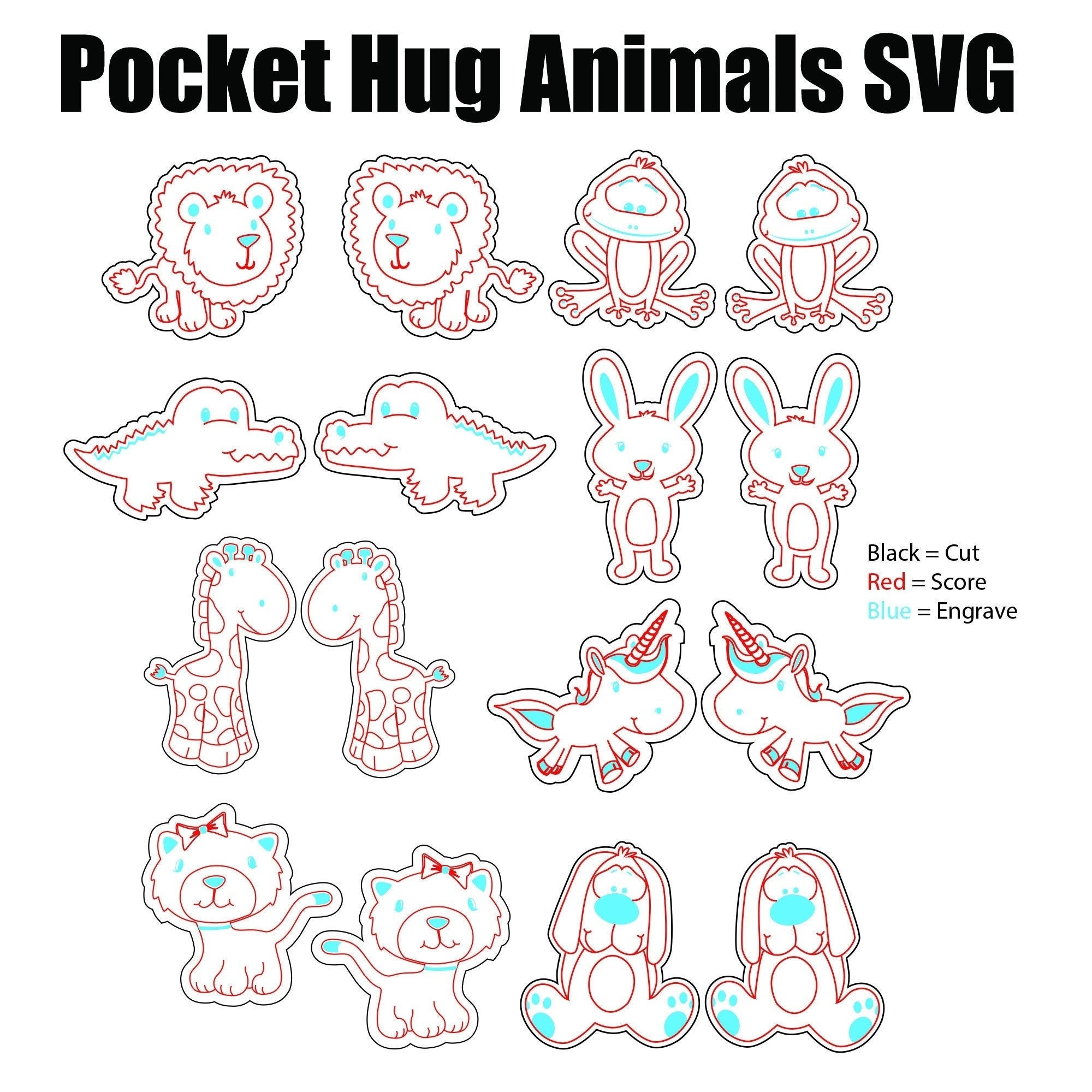 Pocket Hug SVG, Pocket Hug Animals Digital File, Pocket Pal Svg, Pocket ...